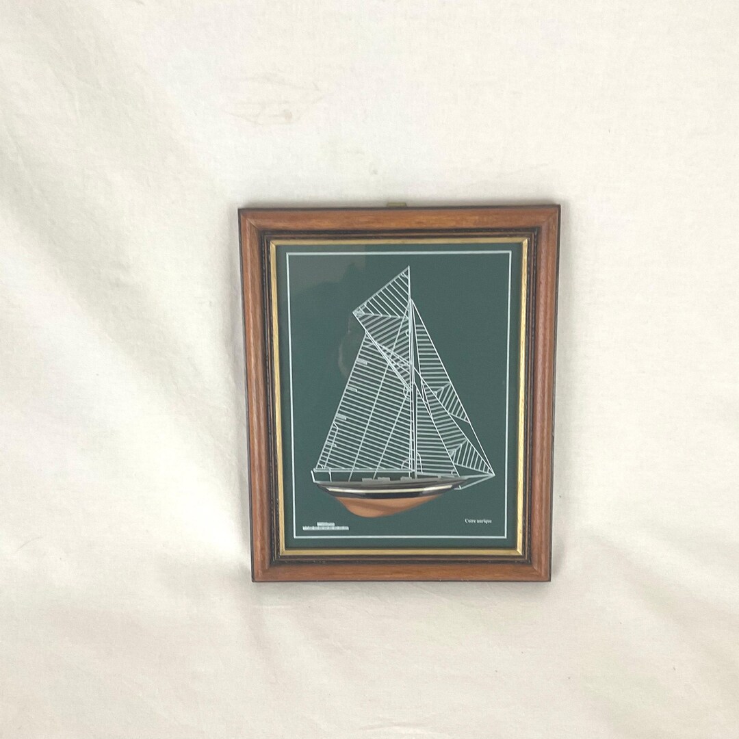 Small Framed Lithograph of Half the Hull of Pen Duick 1, Eric Tabarly's ...