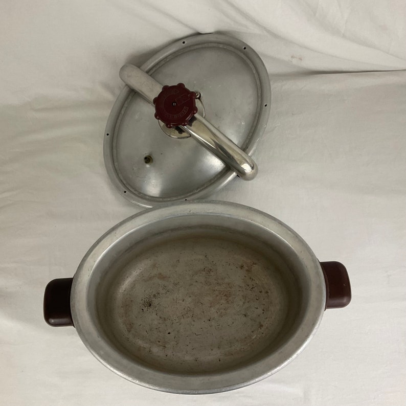 Rare SEB Oval Aluminum Pressure Cooker 10 Liters Vintage French Antique ...