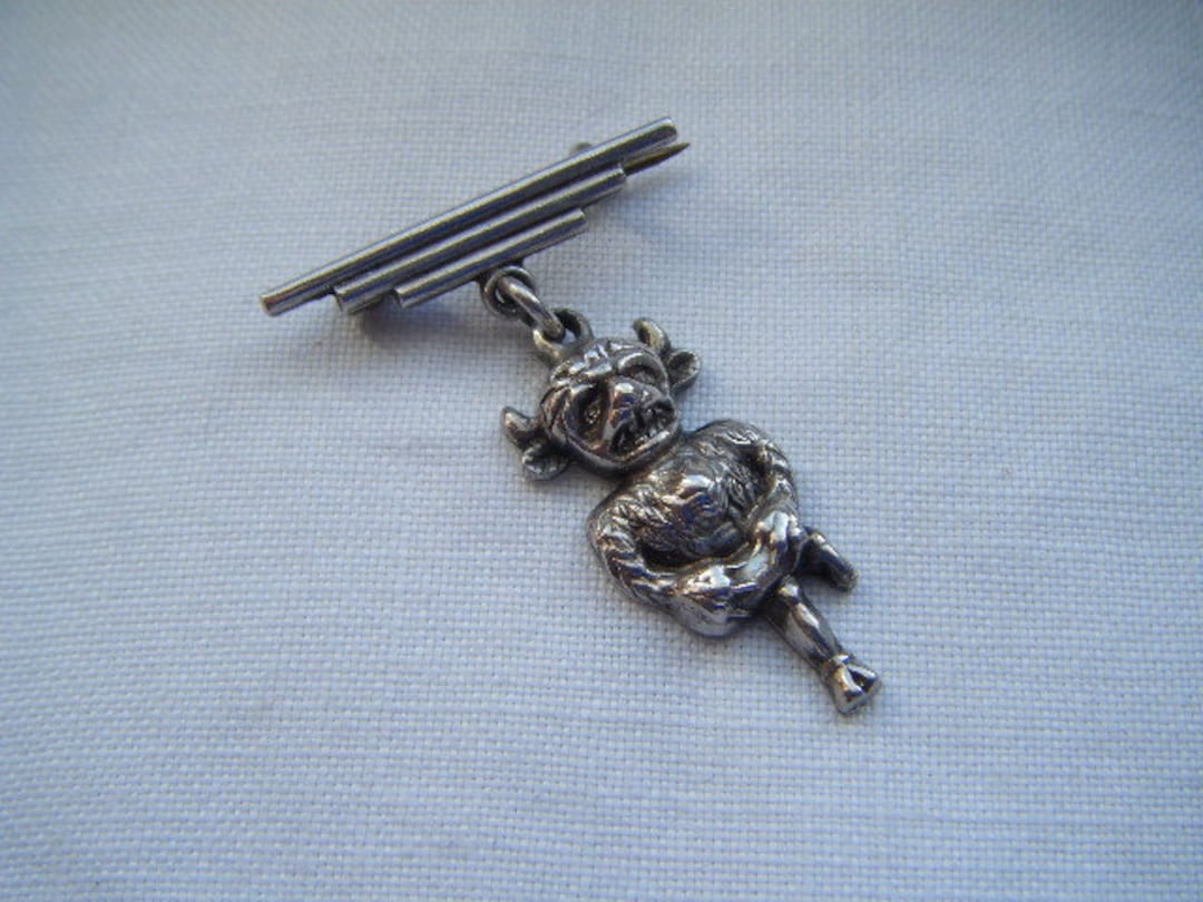Lincolnshire Imp Art Deco Gargoyle Silver 850 Brooch Pin - Etsy
