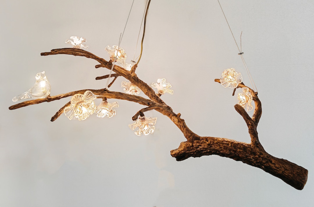 Nordic Tree Branch Chandelier,plum Blossom Lights and Delicate Glass ...