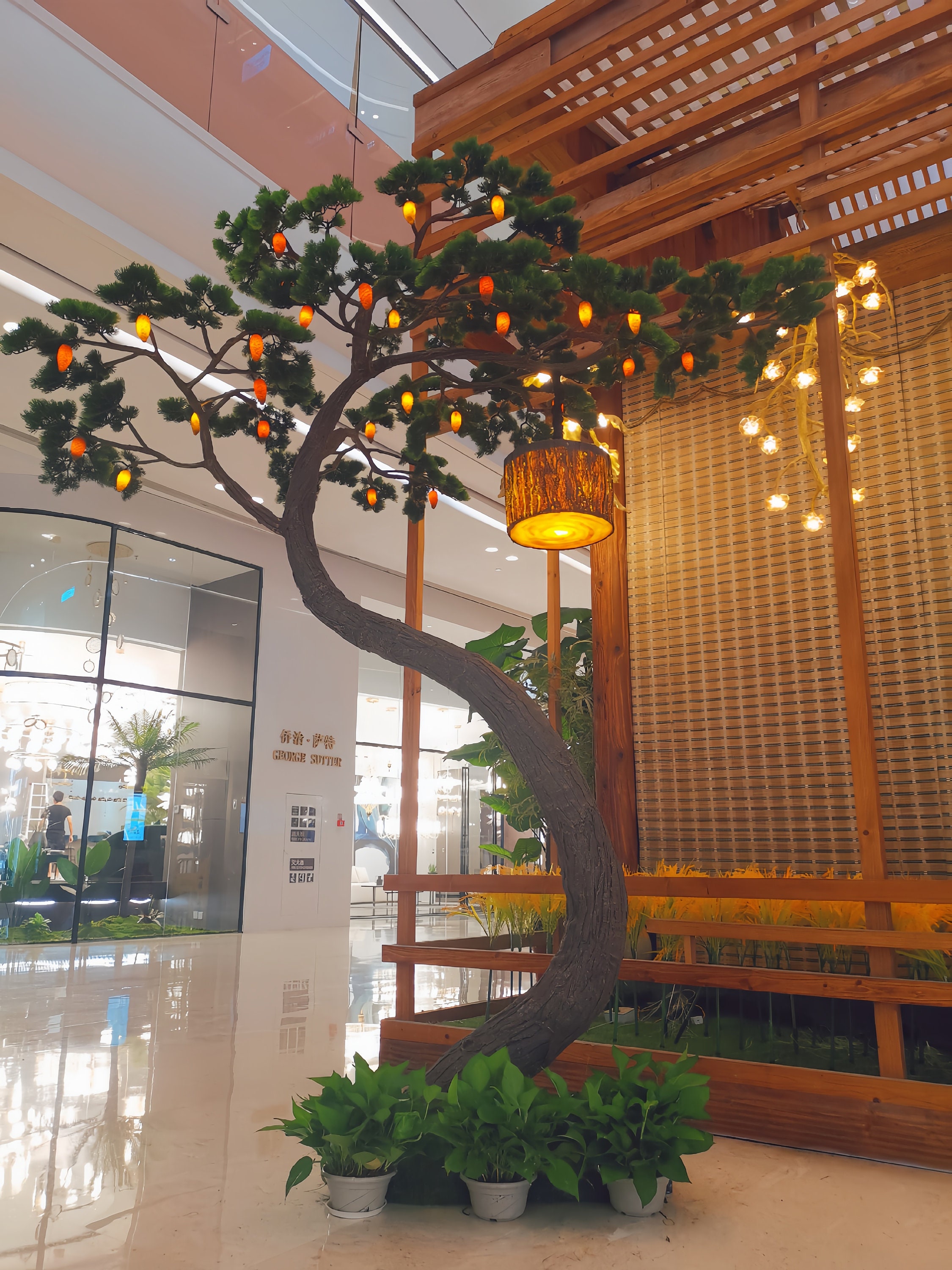 Personalized Pine Tree Floor Lamp,the Guests Greeting Pine ...