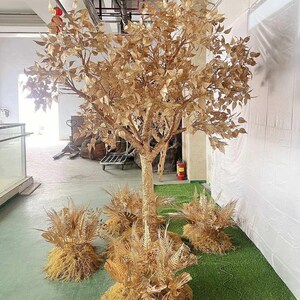 Golden Artificial Indoor Tree With Lights and Foliage for Wedding ...