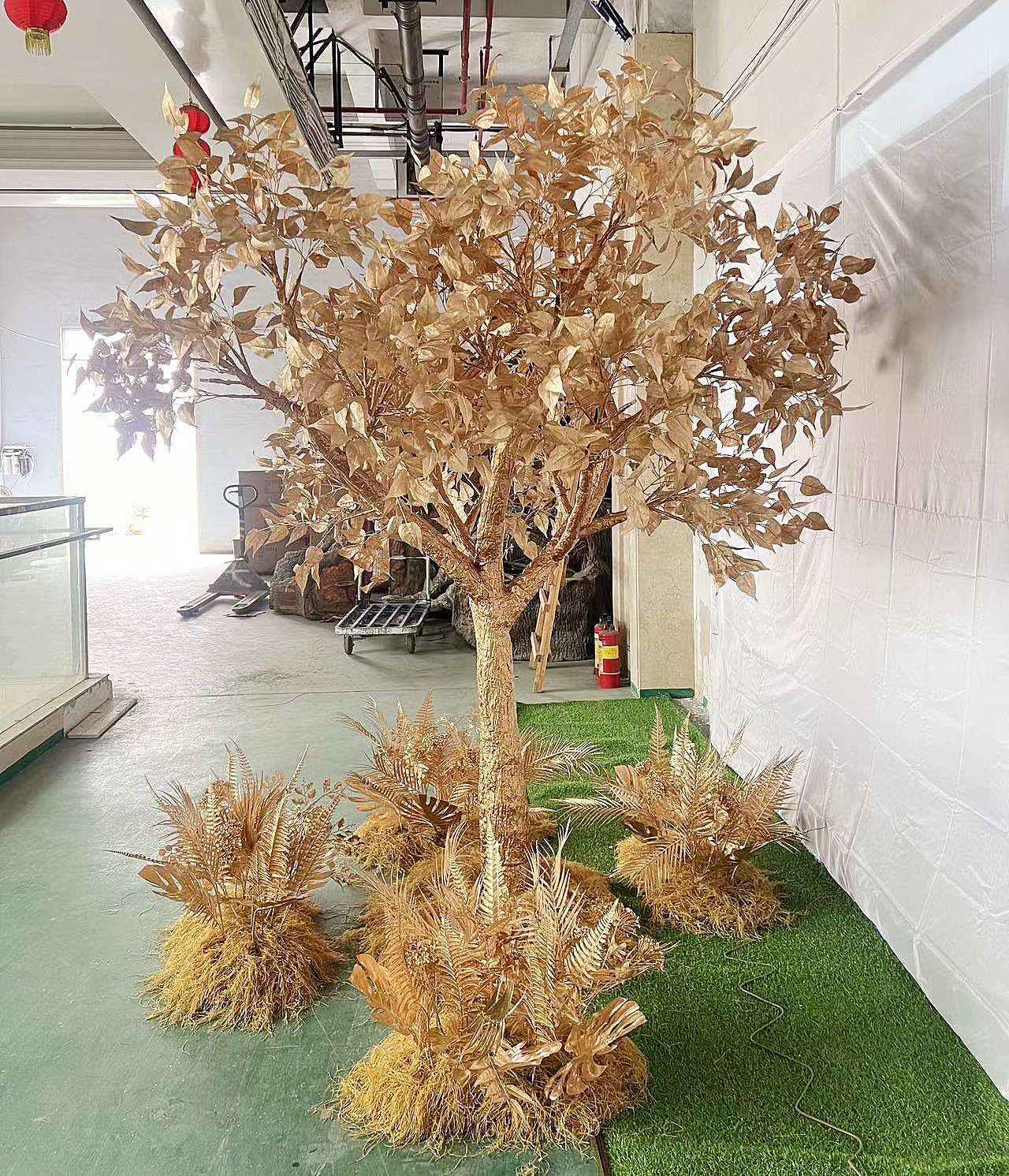 Golden Artificial Indoor Tree With Lights and Foliage for Wedding ...