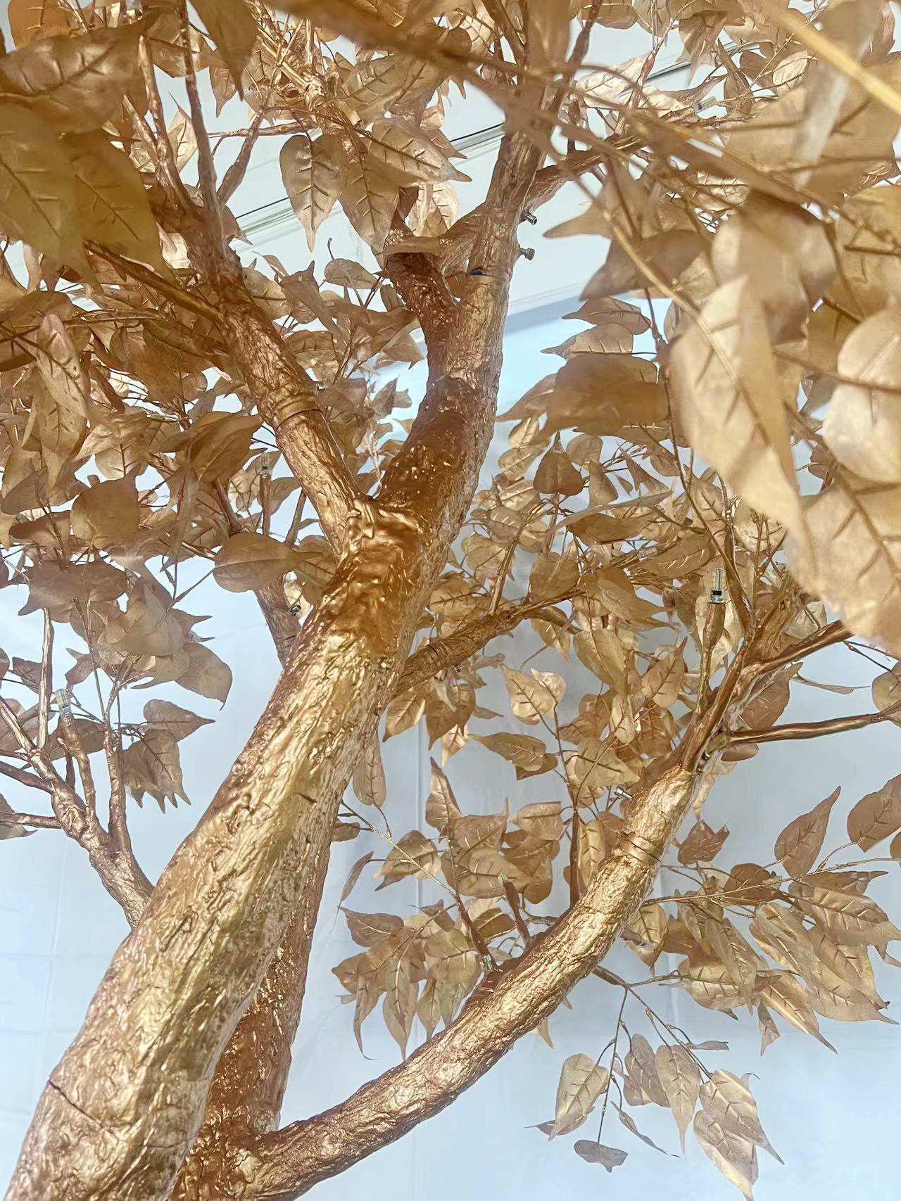 Golden Artificial Indoor Tree With Lights and Foliage for Wedding ...