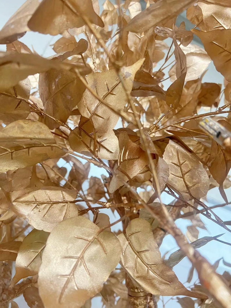 Golden Artificial Indoor Tree With Lights and Foliage for Wedding ...