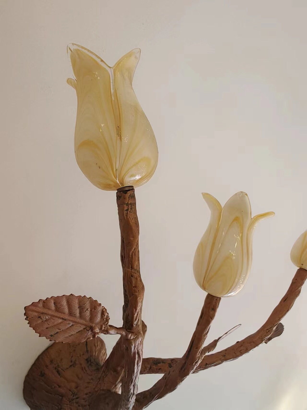 Rustic Farmhouse Wall Lamp With Tree Branches and Flowers Wall Decor - Etsy