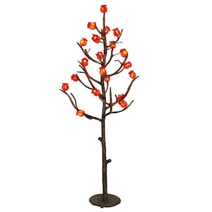 Nordic Rustic Tree Floor Lamp With Magnolia Glass Flowers - Modern ...