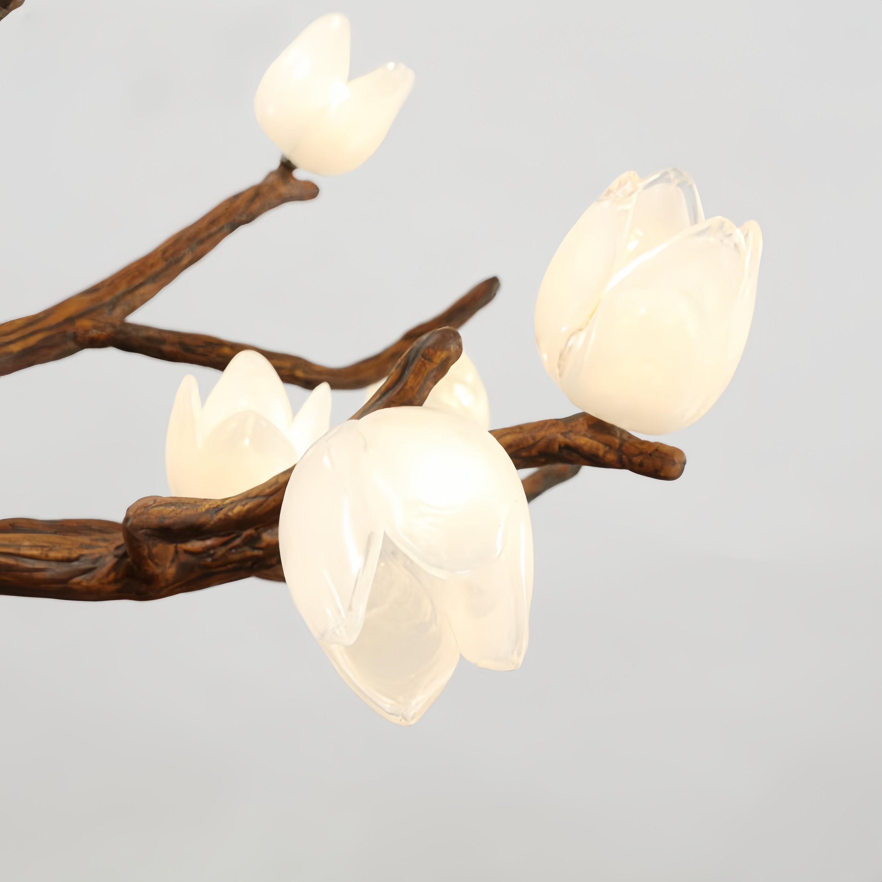 Rustic Farmhouse Wall Lamp With Tree Branches and Flowers Wall Decor - Etsy