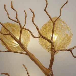 Golden Tree Branch Leaf Wall Lamp: Nature-inspired Sculptures Wall Art ...