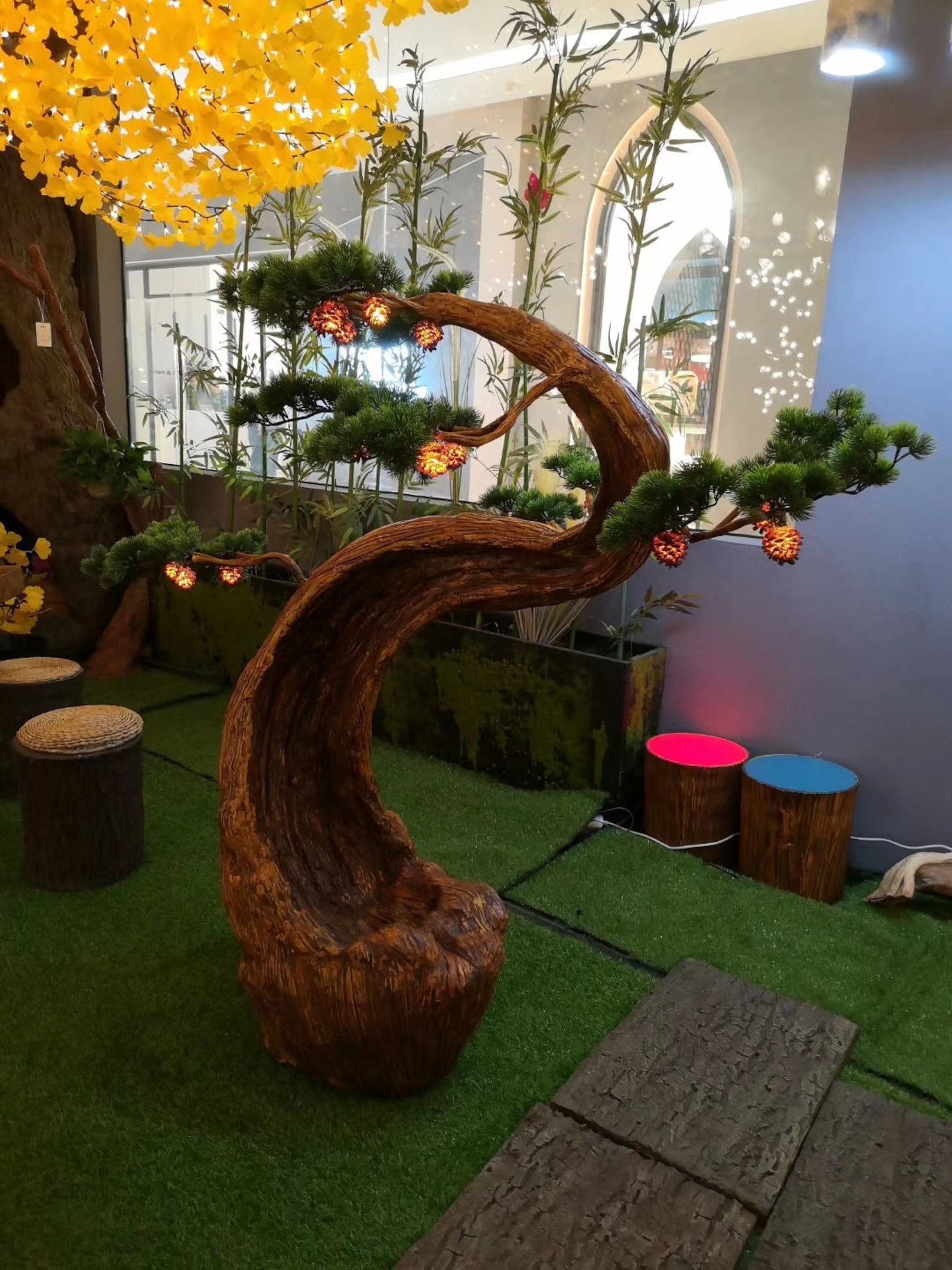 Personalized Pine Tree Floor Lamp,the Guests Greeting Pine ...