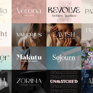 Fashion Font Bundle 18 Stylish & Elegant Fonts Logo Fonts, Wedding ...