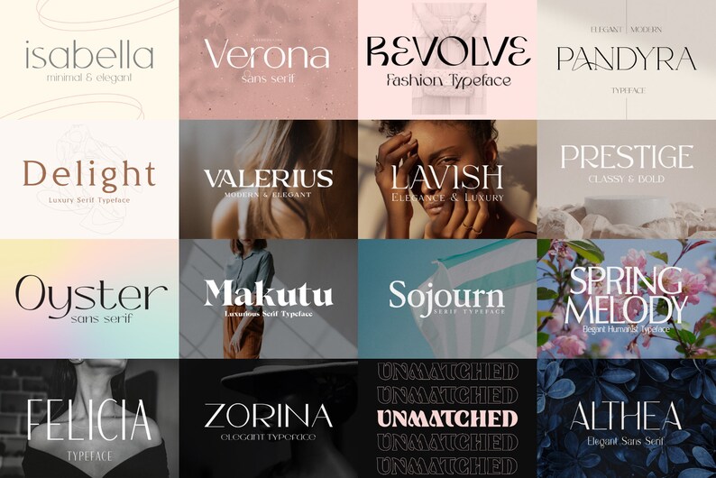Fashion Font Bundle 18 Stylish & Elegant Fonts Logo Fonts, Wedding ...