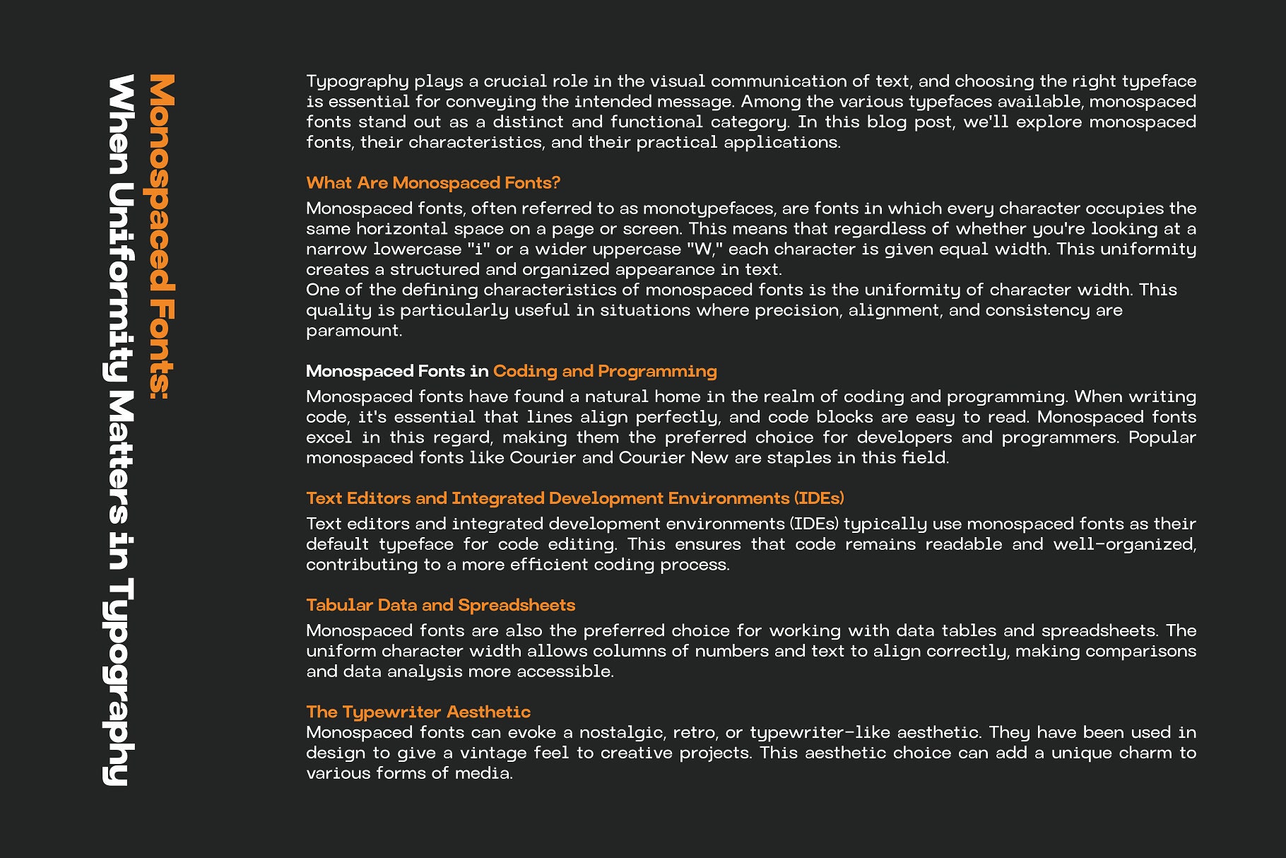 Monoglyphic Monospace Font – Perfect for Minimalist Designs, Coding ...