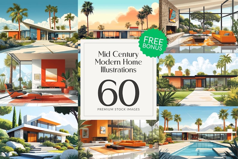 Mid Century Modern Font Bundle! 36 Authentic Fonts From the 1950's and ...