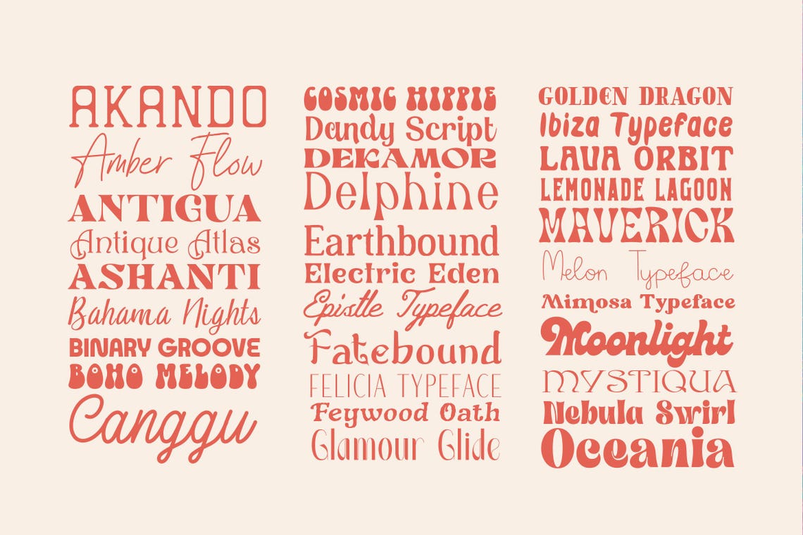 Bohemian Font Bundle – 100 Dreamy, Whimsical, Rustic, Artistic, & Wild ...