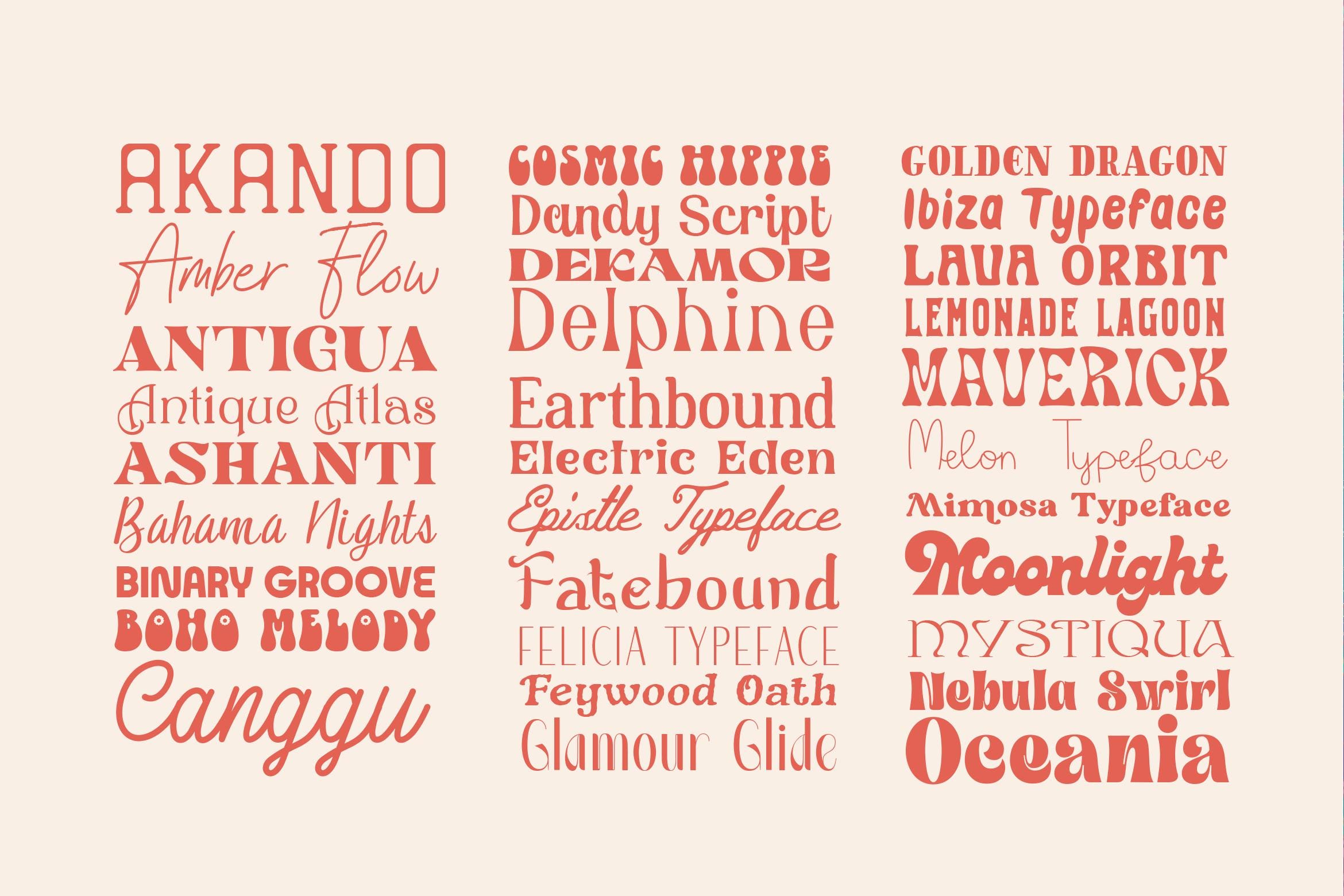 Bohemian Font Bundle – 100 Dreamy, Whimsical, Rustic, Artistic, & Wild ...