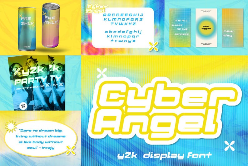 Y2K Font Bundle | 25 Aesthetic Fonts From the Early 2000s for Retro ...