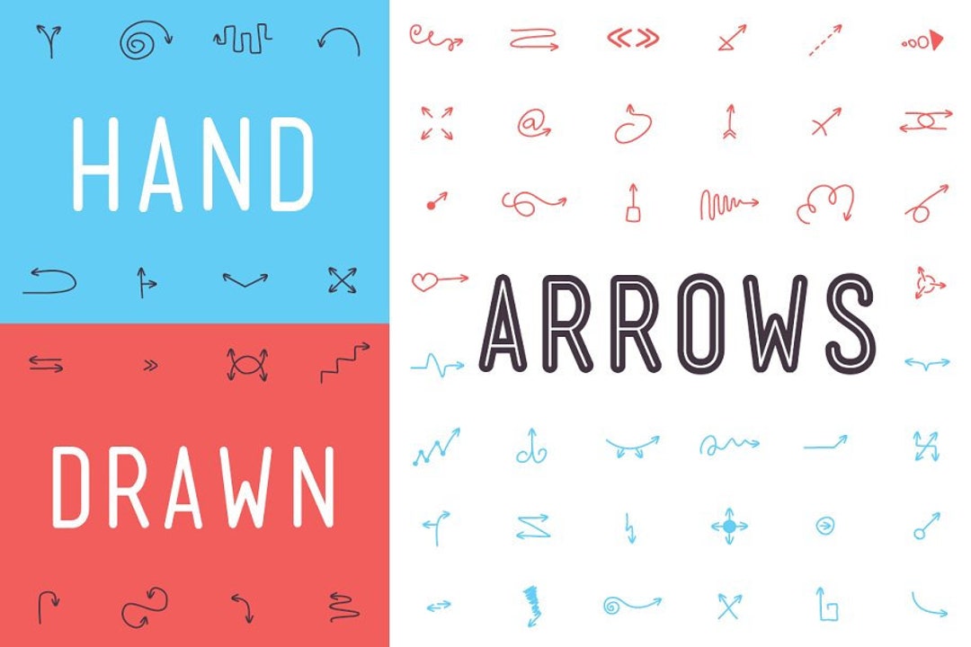 Hand Drawn Arrows Font - Etsy