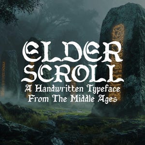 Elder Scroll – Medieval Handwritten Font | Ancient Fantasy Script | Old ...