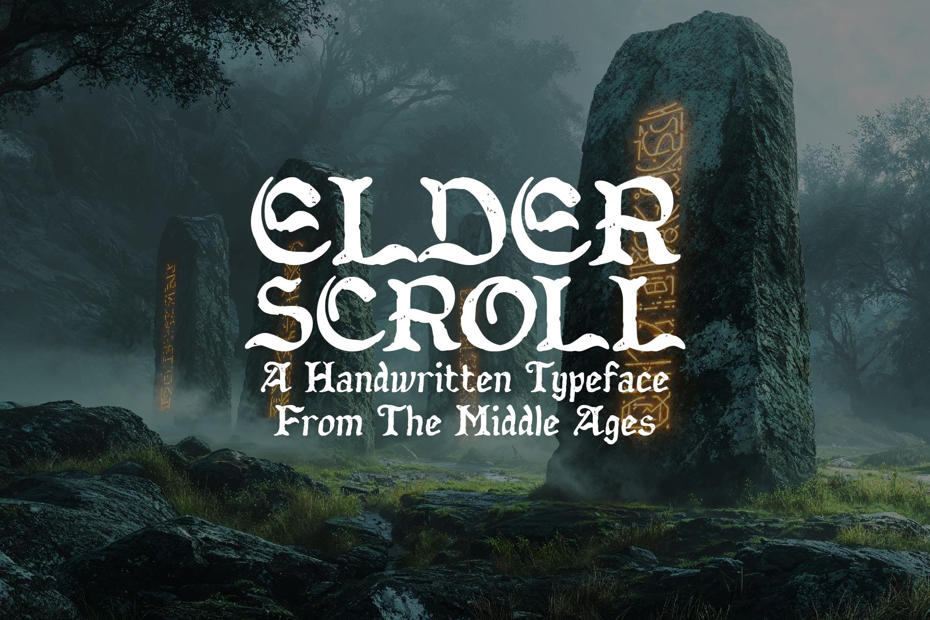 Elder Scroll – Medieval Handwritten Font | Ancient Fantasy Script | Old ...