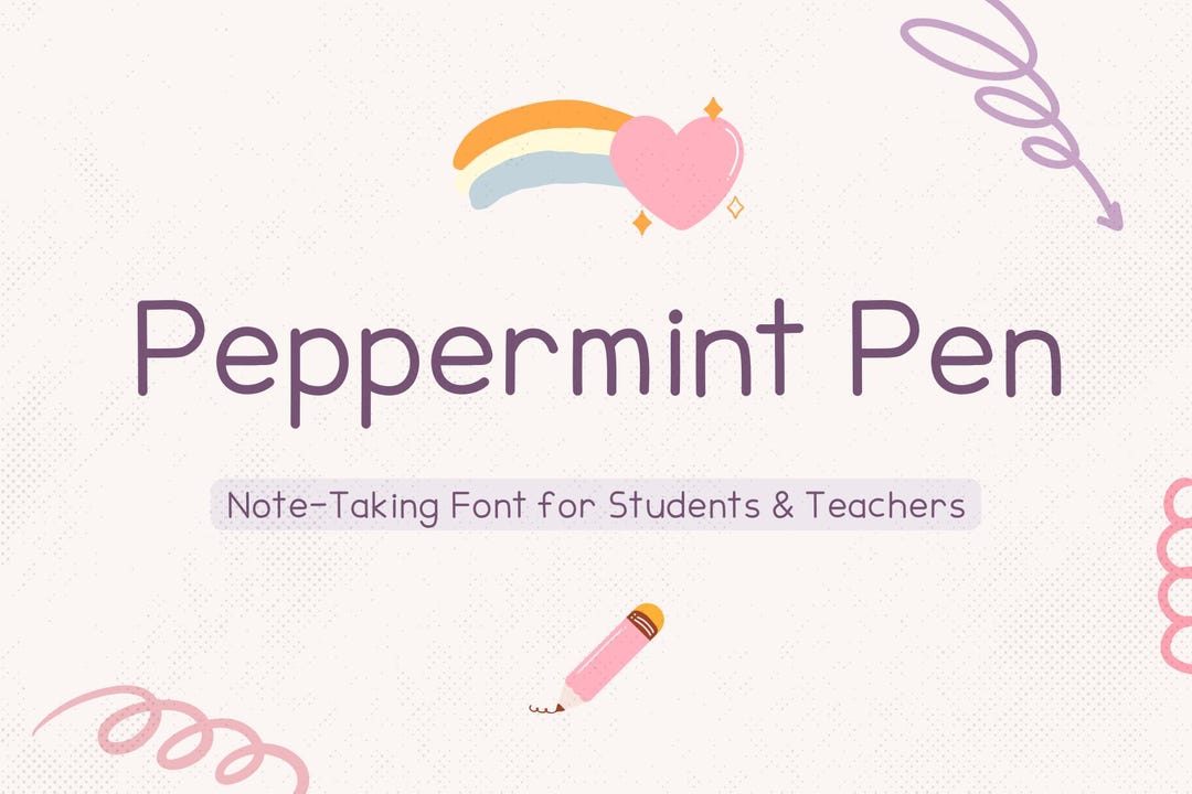 Peppermint Pen - Clean Handwritten Goodnotes Font | Study Font, Cute ...