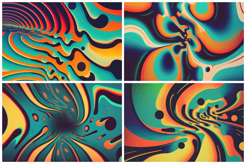 12 Psychedelic Backgrounds in 6K Resolution | PNG, Digital Art, Print ...