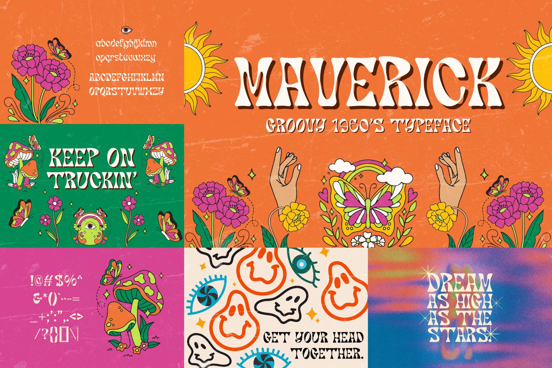 25 Psychedelic Fonts - Groovy Retro Fonts for Hippie, 70s, Trippy ...
