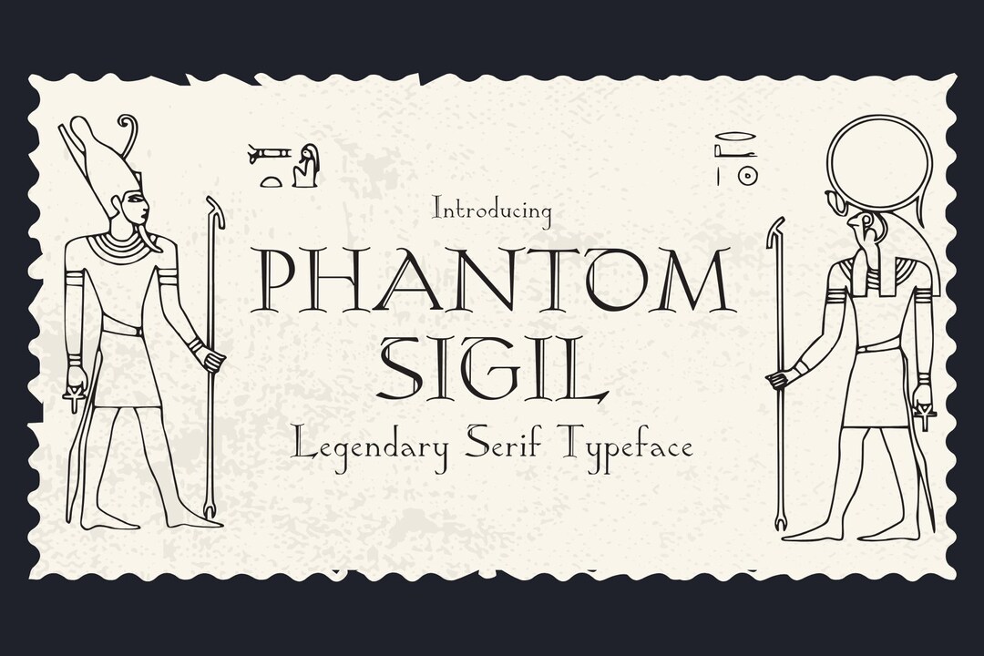 Phantom Sigil Font – Ancient Egyptian Inspired Serif Typeface With 65 ...