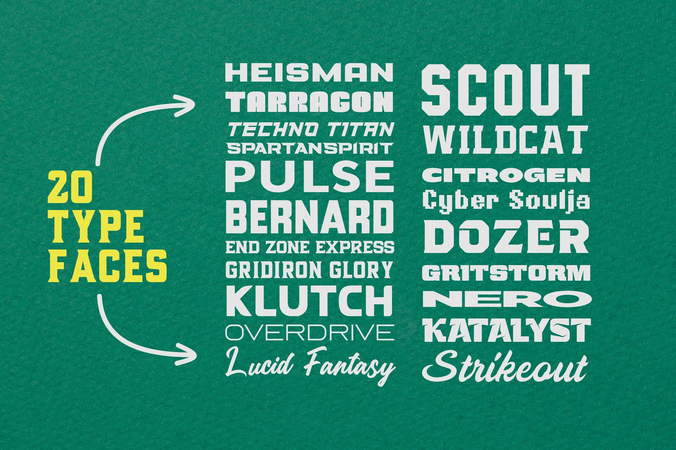 Sports Font Bundle – 20 Bold Athletic Fonts for Logos, Jerseys, Gyms ...