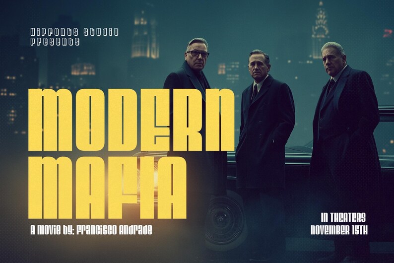 Shadow Syndicate Font: Condensed Sans Serif Typeface - Mafia Inspired ...