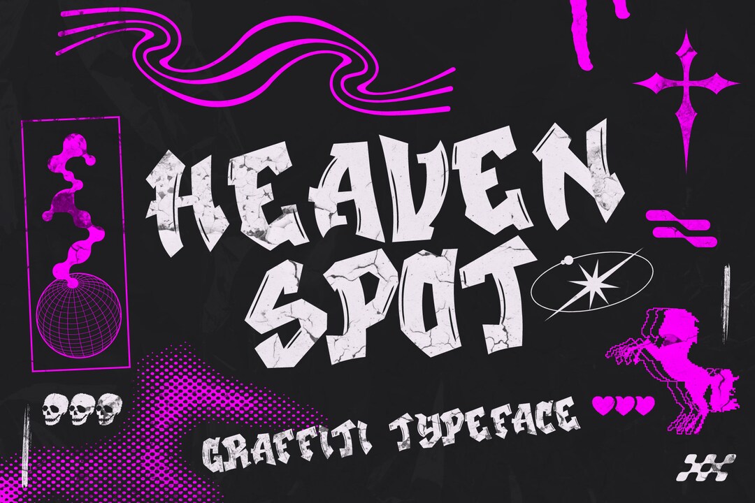 Heaven Spot - Rad Graffiti Font | Brush Font, Logo Font, Canva Font ...