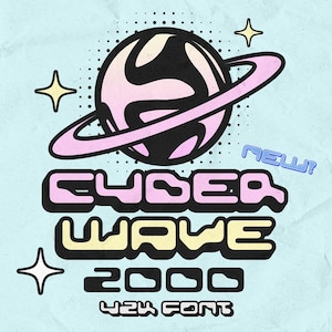 Cyberwave 2000 Font – Bold Y2K Typeface for Rave Flyers, Chrome Logos, Futuristic Branding, and ...