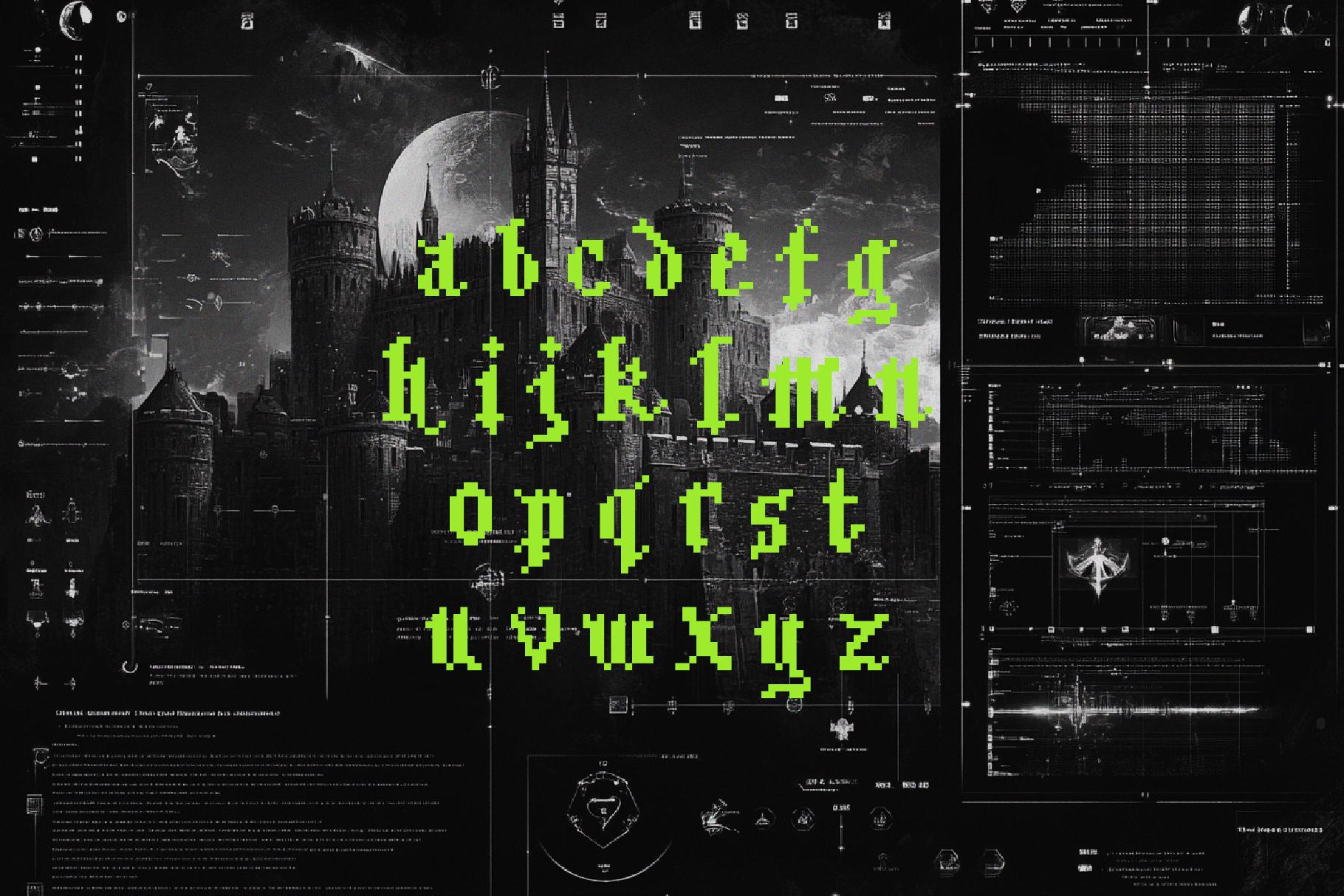 Pixel Warden Font - Medieval Blackletter Pixel Typeface, Retro Gaming ...