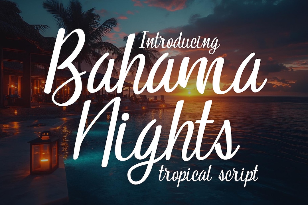 Bahama Nights - Script Font | Baseball Font, Caribbean Font, Retro Font ...