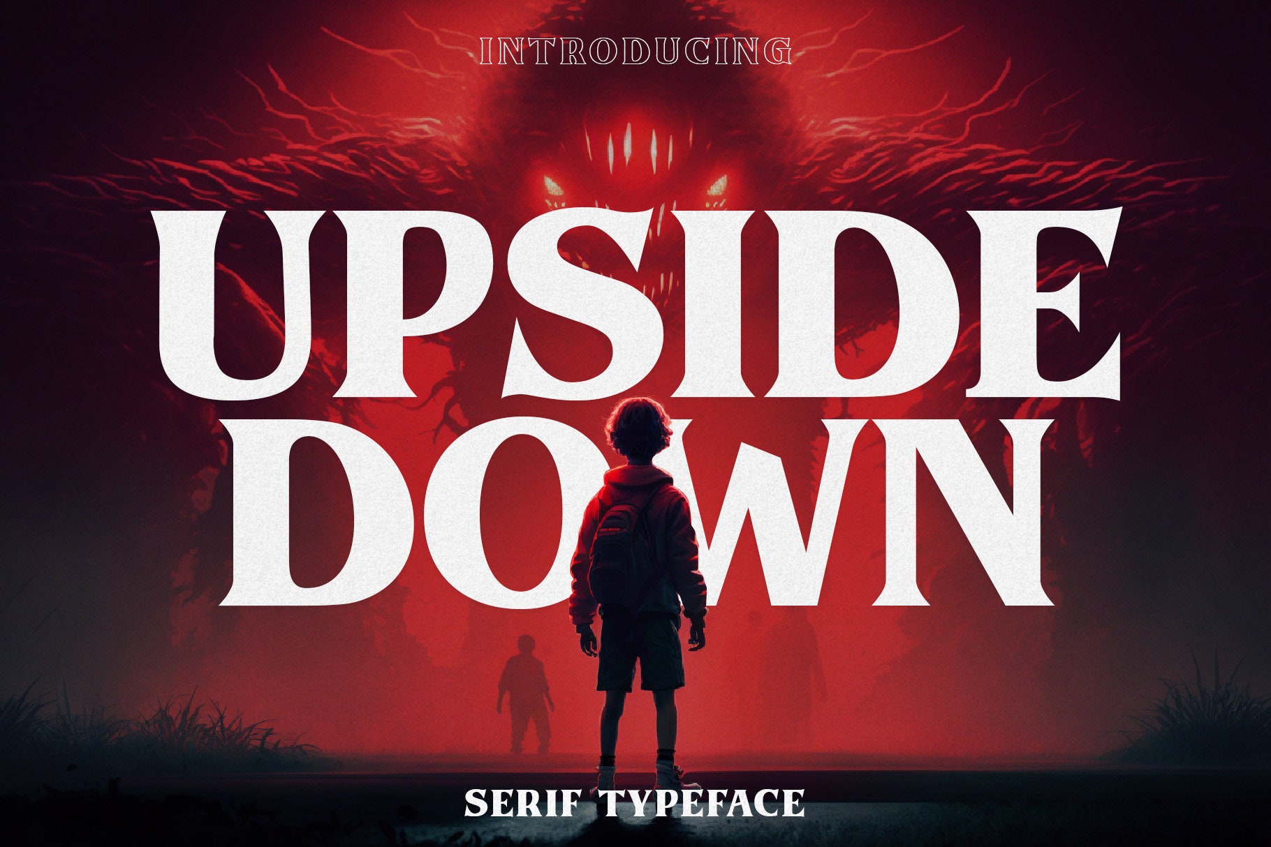 Upside Down 1980s Retro Font Horror Font, Scary Font, Halloween Font, October Font, Autumn Font ...