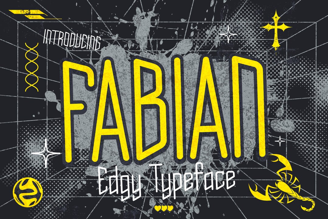 Fabian - Edgy Punk Font | Skateboarding Font, Gothic Font, Apparel Font ...