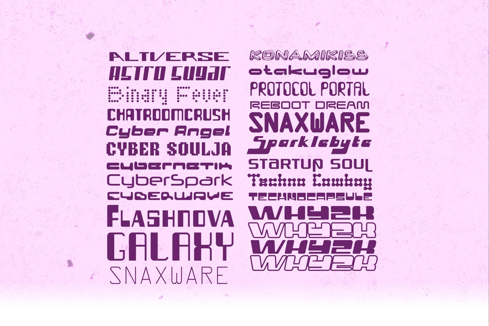 Y2K Font Bundle | 25 Aesthetic Fonts From the Early 2000s for Retro ...