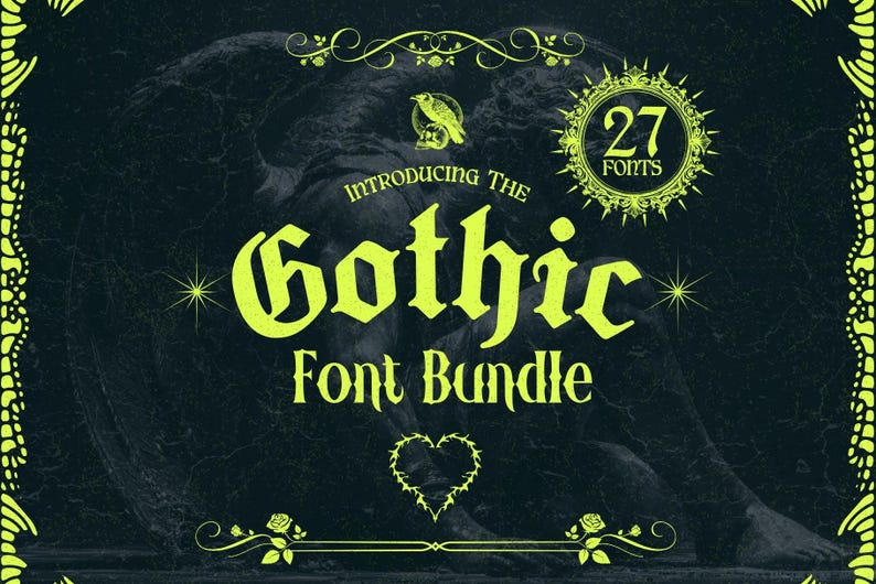 Gothic Font Bundle – 27 Captivating Fonts to Create Dramatic Book ...