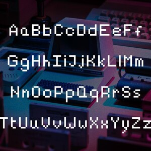 Alpharush - Retro Gaming Font | Gaming Fonts | 1980s Font | Procreate ...
