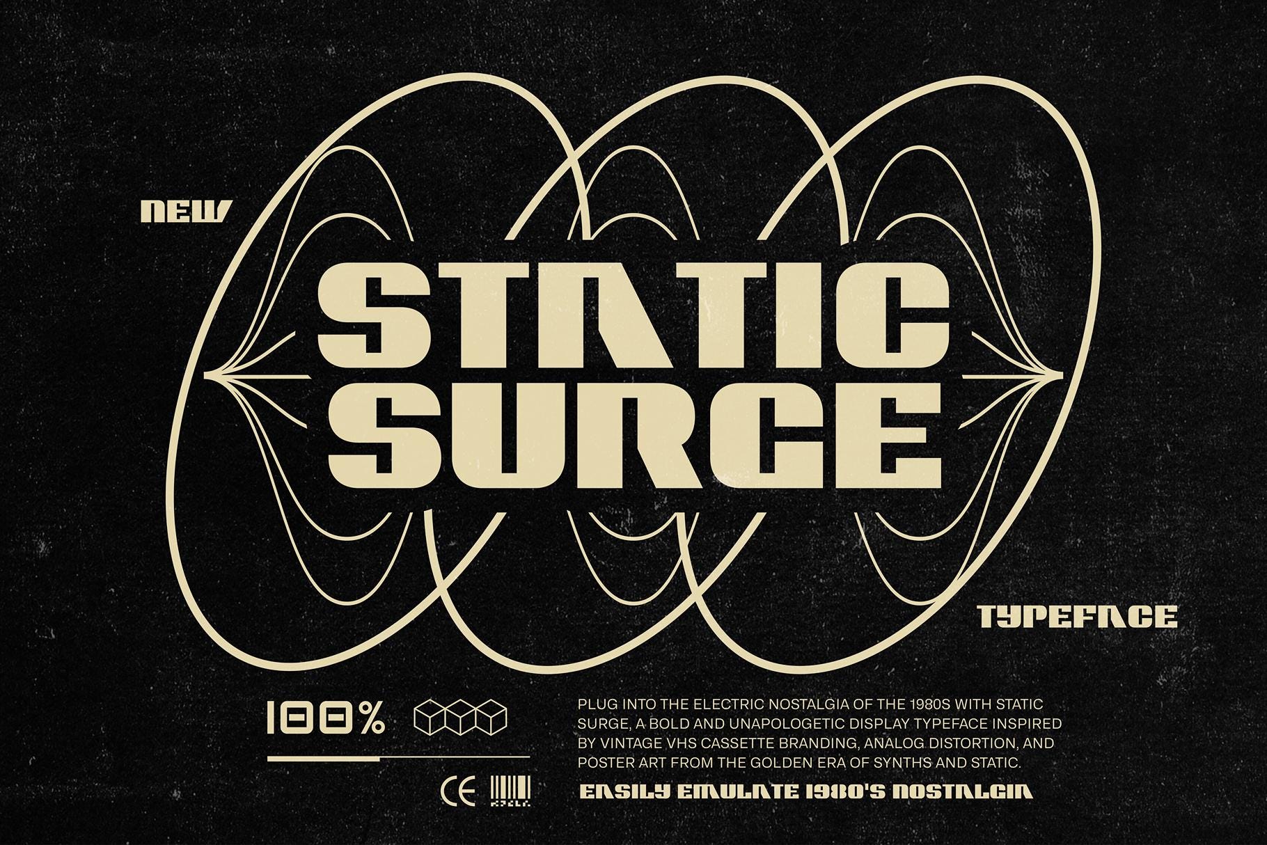 Static Surge – Bold 80s VHS Font for Retro Posters, Arcade Art, Apparel ...