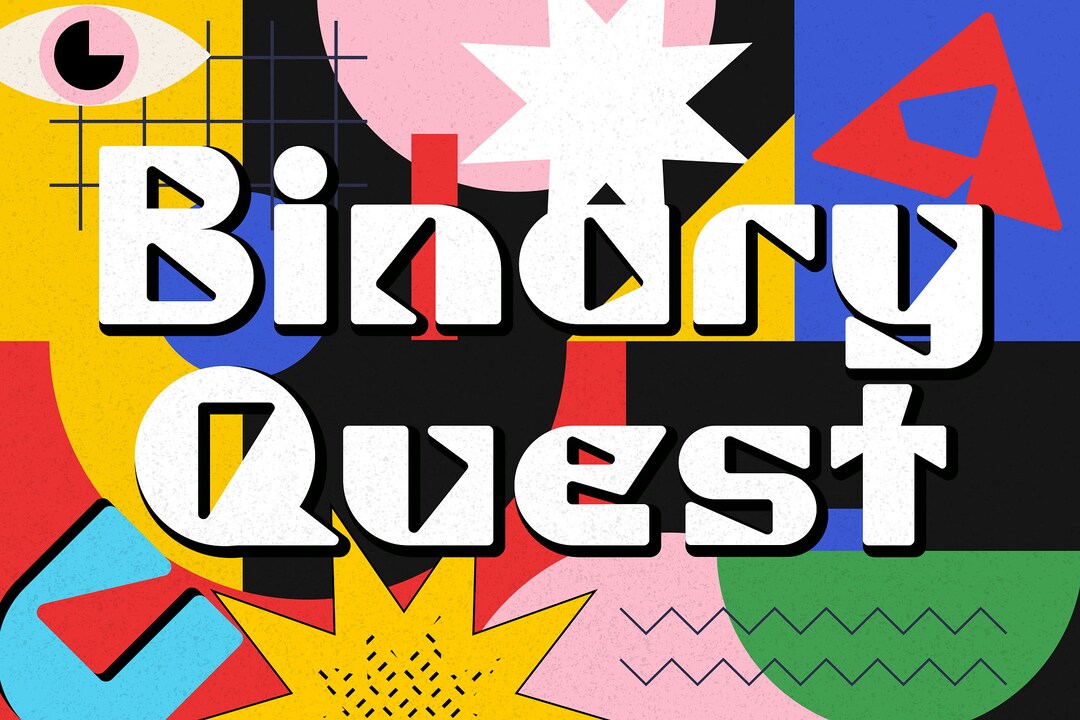Binary Quest Font: 1980s Computing Nostalgia With a Modern Twist. Perfect for Retro Logos, Video ...