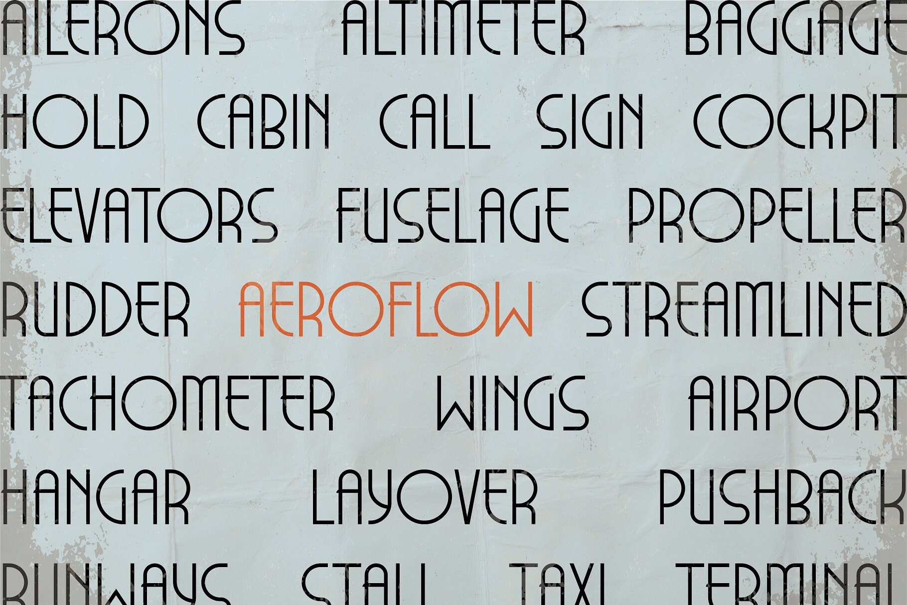 Aeroflow Vintage Aviation Font Flight Font, Aeroplane Font, Retro Font ...