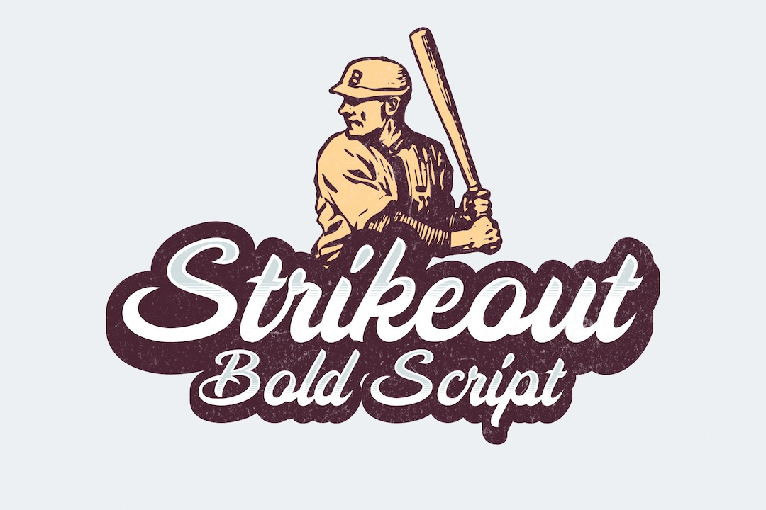 Strikeout - Bold Script Font | Baseball Font, Varsity Font, Sports Font ...