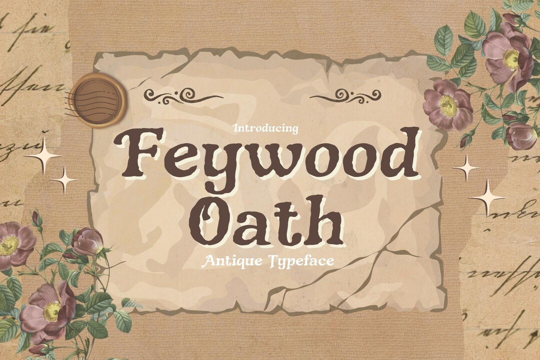 Feywood Oath Font - Vintage Old English Calligraphy Typeface, Medieval ...