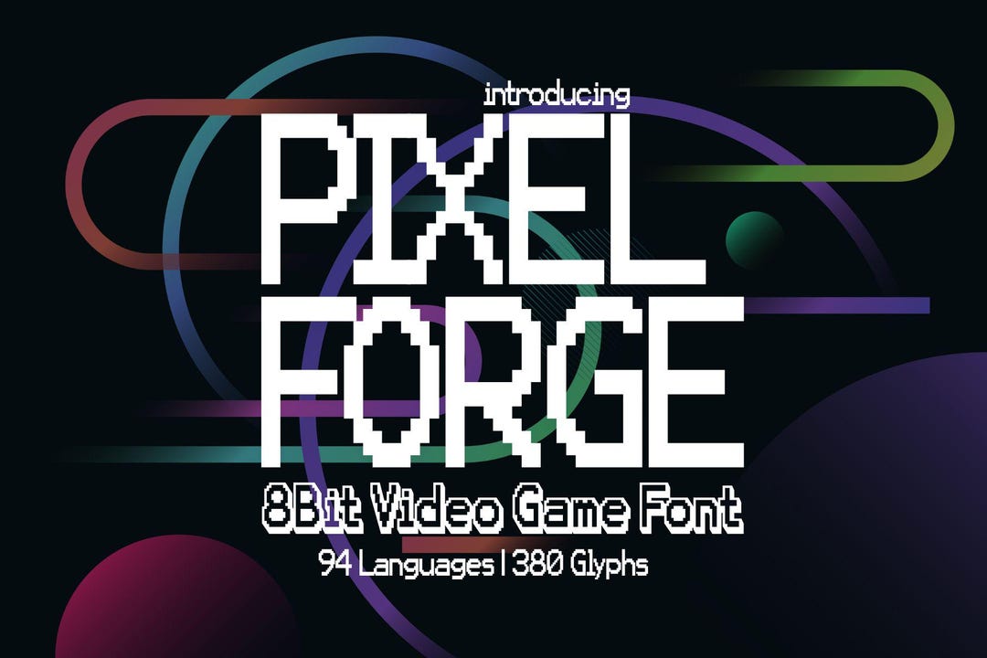 Pixel Fore Font Duo - 8bit Video Game Typeface Display for Retro ...