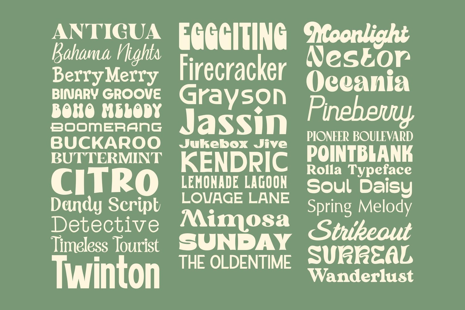 Mid Century Modern Font Bundle! 36 Authentic Fonts From the 1950's and ...