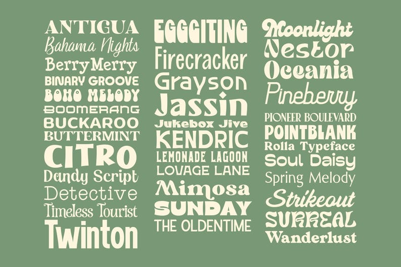 Mid Century Modern Font Bundle! 36 Authentic Fonts From the 1950's and ...
