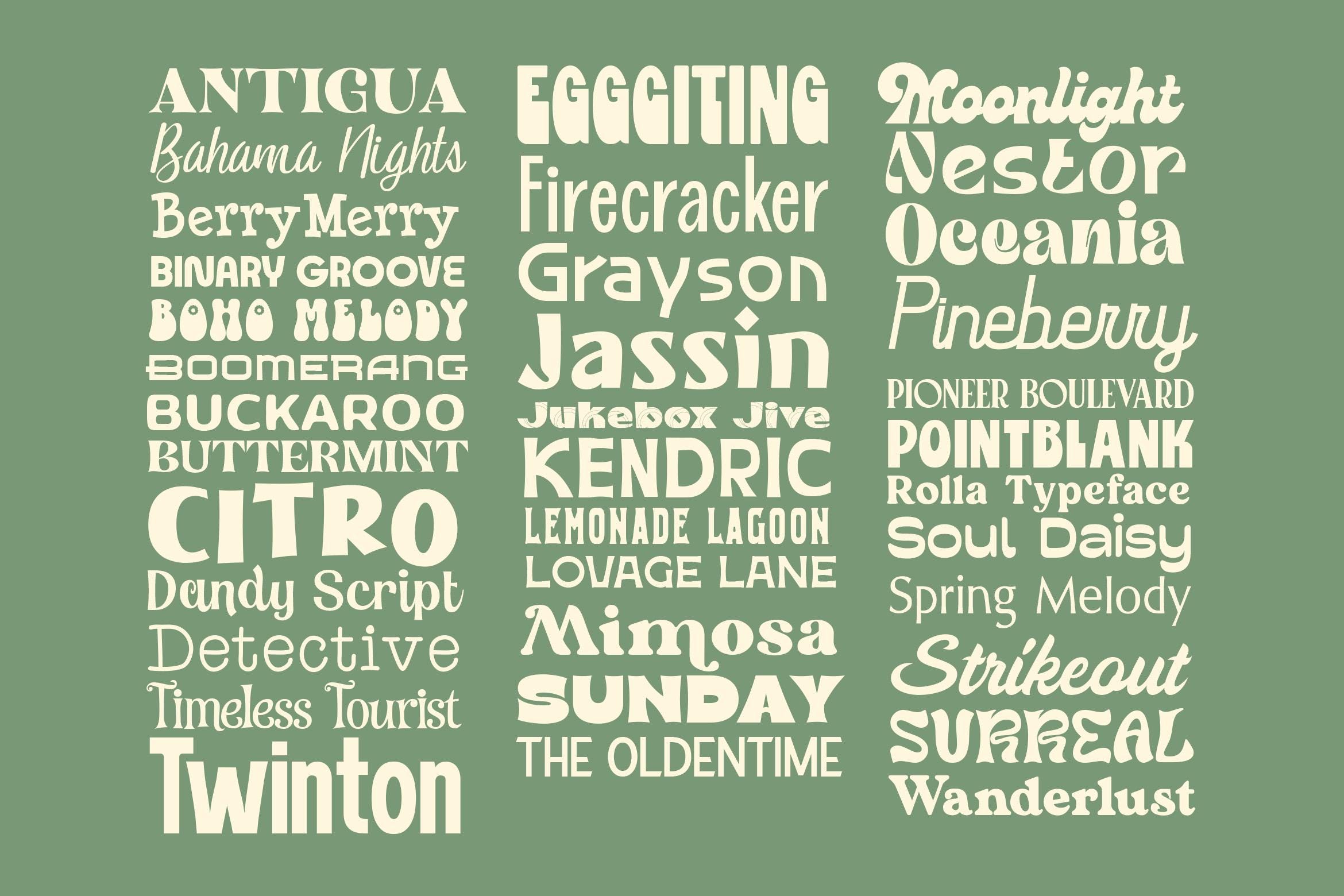 Mid Century Modern Font Bundle! 36 Authentic Fonts From the 1950's and 1960's Era. Great for ...