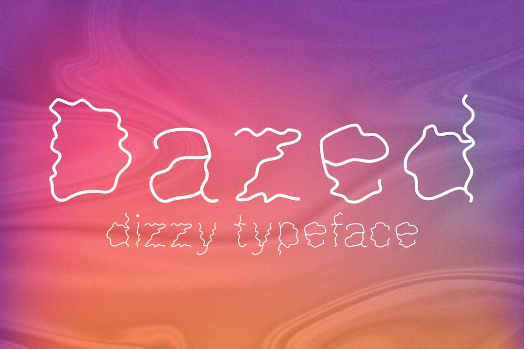 Dazed Dizzy Font Thin Font, Wavy Font, Creative Font, Trippy Font ...