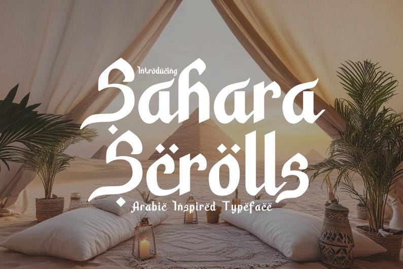 Sahara Scrolls Font - Ornate Arabic Calligraphy | Perfect for Opulent ...